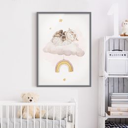 Bild mit Rahmen Verspieltes Schafbaby