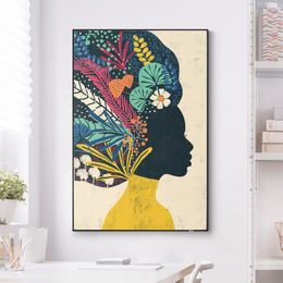 Bilderwelten Wechselbild Frau mit Blumenafro