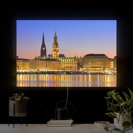 Bilderwelten LED-Wechselbild Hamburger Panorama