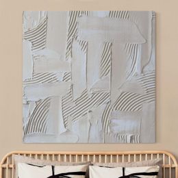 Akustikbild Farbspachtel in Creme