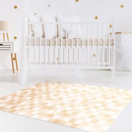 Vinylteppich - Geometrisches Muster Mosaik Gelb - Illustration orange Vinylmatte Geometrisch Kinderzimmer