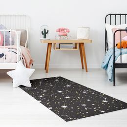 Vinylteppich - Gezeichneter Sternenhimmel mit Gro&szlig;em Wagen - Illustration schwarz Himmel Vinylmatte Himmel Kinderzimmer