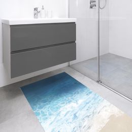 Bilderwelten Vinylteppich maritim blau Strand Vinylmatte - Ebbe und Flut in Farbe I - Landschaft K&uuml;che Badezimmer Flur