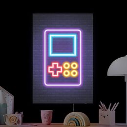 LED-Wechselbild Neon Klassik Konsole