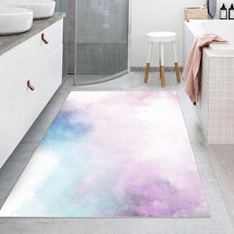 Bilderwelten Vinylteppich Illustration violett Aquarell - Aquarellstruktur Symbiose Blau Lila - Deko K&uuml;che Badezimmer Flur
