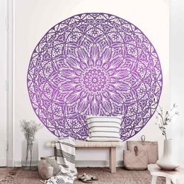 Bilderwelten Fototapete Mandala Ornament in Lila Stil Orientalisch,Spirituell Mandala Wohnzimmer,Schlafzimmer Vliestapete inkl. Kleister oder selbstklebend
