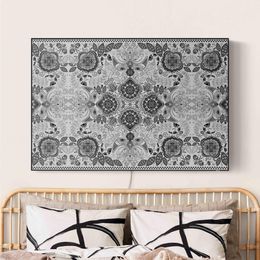Bilderwelten LED-Wechselbild Detailliertes Boho Muster in Grau