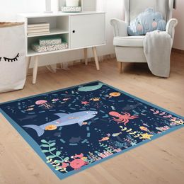 Vinylteppich - Unterwasser - Auf Entdeckungstour - Illustration bunt Strand Vinylmatte Unterwasser Kinderzimmer