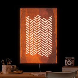LED-Wechselbild Boho Fischgr&auml;tenmuster