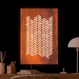 Bilderwelten LED-Wechselbild Boho Fischgr&auml;tenmuster