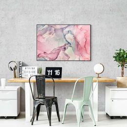 Bilderwelten Wechselbild Aquarell Pastell Rosa mit Gold