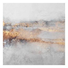 Bilderwelten Alu-Dibond Outdoor Bild Gold-Grauer Nebel