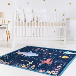 Vinylteppich - Unterwasser - Auf Entdeckungstour - Illustration bunt Strand Vinylmatte Unterwasser Kinderzimmer