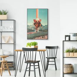 Bilderwelten Wechselbild Vintage Fernseher mit Bierglas
