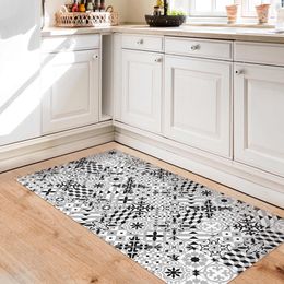Bilderwelten Vinylteppich Geometrischer Fliesenmix Schwarz