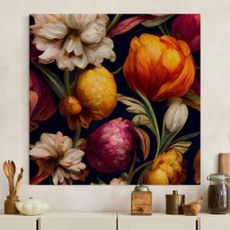 Akustikbild Blumenbild in warmen Farben