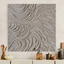 Akustikbild Strukturen in Beige mit Schatten