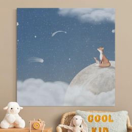 Akustikbild Fuchs und Maus auf dem Mond Blau