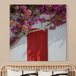 Akustikbild Rote T&uuml;r mit Bougainvillea auf Mykonos