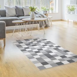 Bilderwelten Vinylteppich Illustration grau Mosaik - Geometrisches Muster Mosaik Grau - Deko K&uuml;che Badezimmer Flur