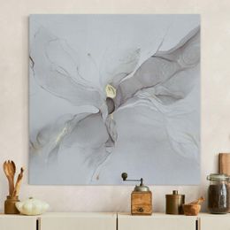 Akustikbild Zarte Nebelbl&uuml;te auf Grau