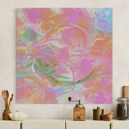 Akustikbild Pastellwirbel in Pink und Gr&uuml;n