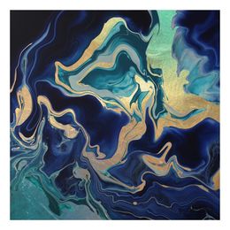 Bilderwelten Alu-Dibond Outdoor Bild Spiel der Farben Indigo Feuer