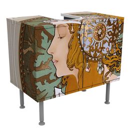 Bilderwelten Waschbeckenunterschank Vintage einzigartig originell 60 cm Breit - Loren - Retro Badschrank G&auml;ste WC