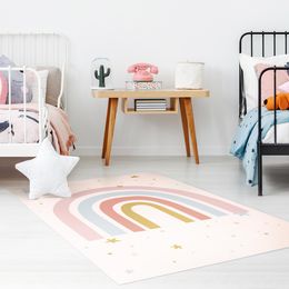 Vinylteppich Gro&szlig;er Regenbogen mit Sternen und P&uuml;nktchen