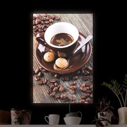 LED-Wechselbild Kaffeetasse mit Kaffeebohnen