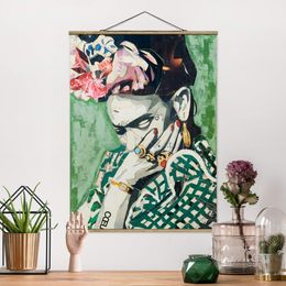 Bilderwelten Stoffbild - Hochformat Frida Kahlo - Collage No.3