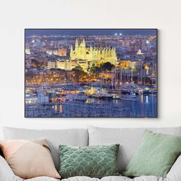 Bilderwelten Wechselbild Palma de Mallorca City Skyline und Hafen