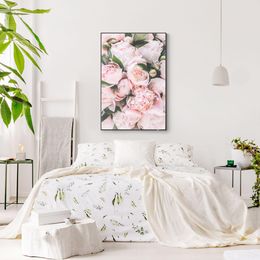 Bilderwelten Wechselbild Rosa Pfingstrosen mit Bl&auml;ttern