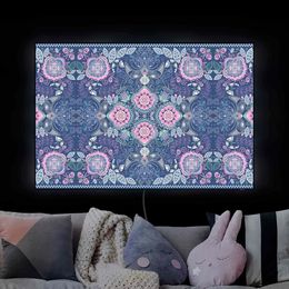 LED-Wechselbild Detailliertes Boho Muster in Blau
