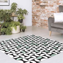 Bilderwelten Vinylteppich Geometrische Fliesenb&ouml;gen Mintgr&uuml;n mit Bord&uuml;re