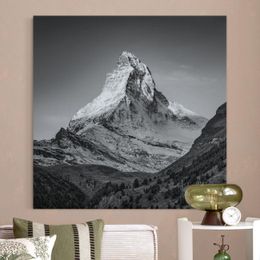 Akustikbild Schweiz Matterhorn in Schwarz Wei&szlig;