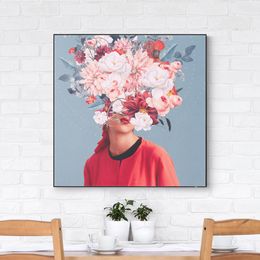 Bilderwelten Wechselbild Blumen Portr&auml;t - Rosa Dahlien mit Blau