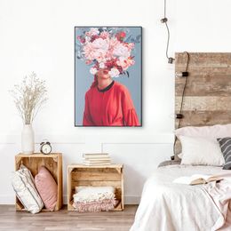 Bilderwelten Wechselbild Blumen Portr&auml;t - Rosa Dahlien mit Blau