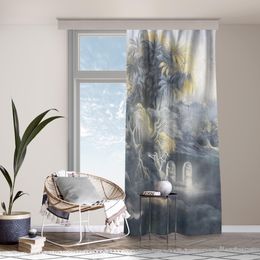 Bilderwelten Vorhang nach Ma&szlig; blickdicht Verdunkelung Wald Tropisch gr&uuml;n - Tropische Fantasy Landschaft - B&auml;ume Wohnzimmer Schlafzimmer