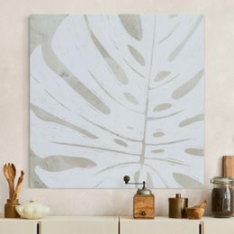 Akustikbild Monstera Silhouette auf Leinen