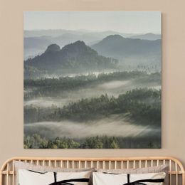 Akustikbild S&auml;chsische Schweiz Waldlandschaft im Morgennebel