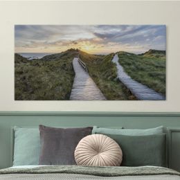 Akustikbild Amrum D&uuml;nenweg im Sonnenuntergang