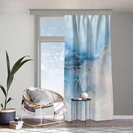 Bilderwelten Vorhang nach Ma&szlig; blickdicht Verdunkelung originell Abstrakt blau - Indigo & Rouge I - Deko Wohnzimmer Schlafzimmer
