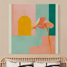 Akustikbild Blume und Treppe in Pastell