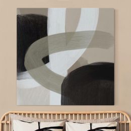 Akustikbild Komposition Schwarz Beige und Salbei