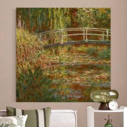 Akustikbild Claude Monet - Seerosenteich und japanische Br&uuml;cke (Harmonie in rosa)