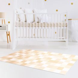 Bilderwelten Vinylteppich Illustration orange Vinylmatte - Geometrisches Muster Mosaik Gelb - Geometrisch Kinderzimmer