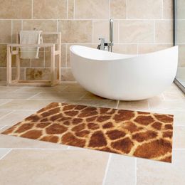 Vinylteppich - Giraffenfell - Motiv braun Tiere Vinylmatte Giraffen K&uuml;che Badezimmer Flur