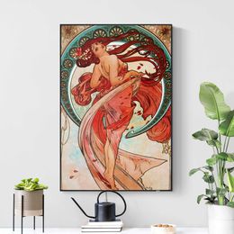 Bilderwelten LED-Wechselbild Alfons Mucha - Vier K&uuml;nste - Der Tanz