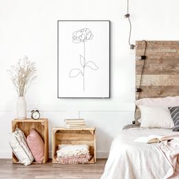 Bilderwelten Wechselbild Line Art Blumen - Pfingstrose